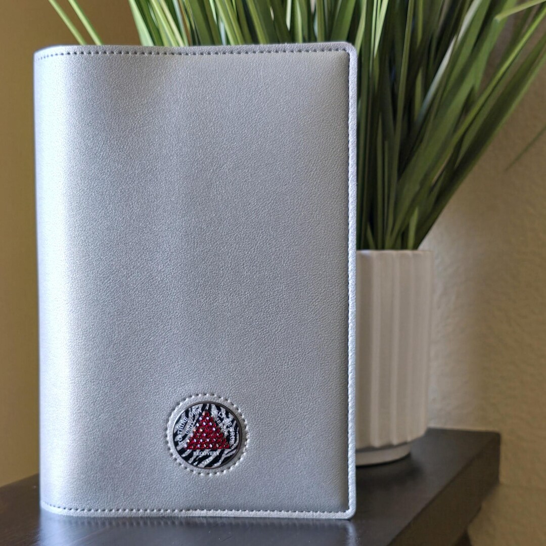 AA Book Cover Silver With Custom Made "timeless" AA Chip | Holds ...