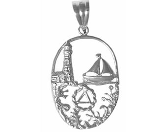 Alcoholics Anonymous Sterling Silver AA Symbol Pendant Large - Etsy