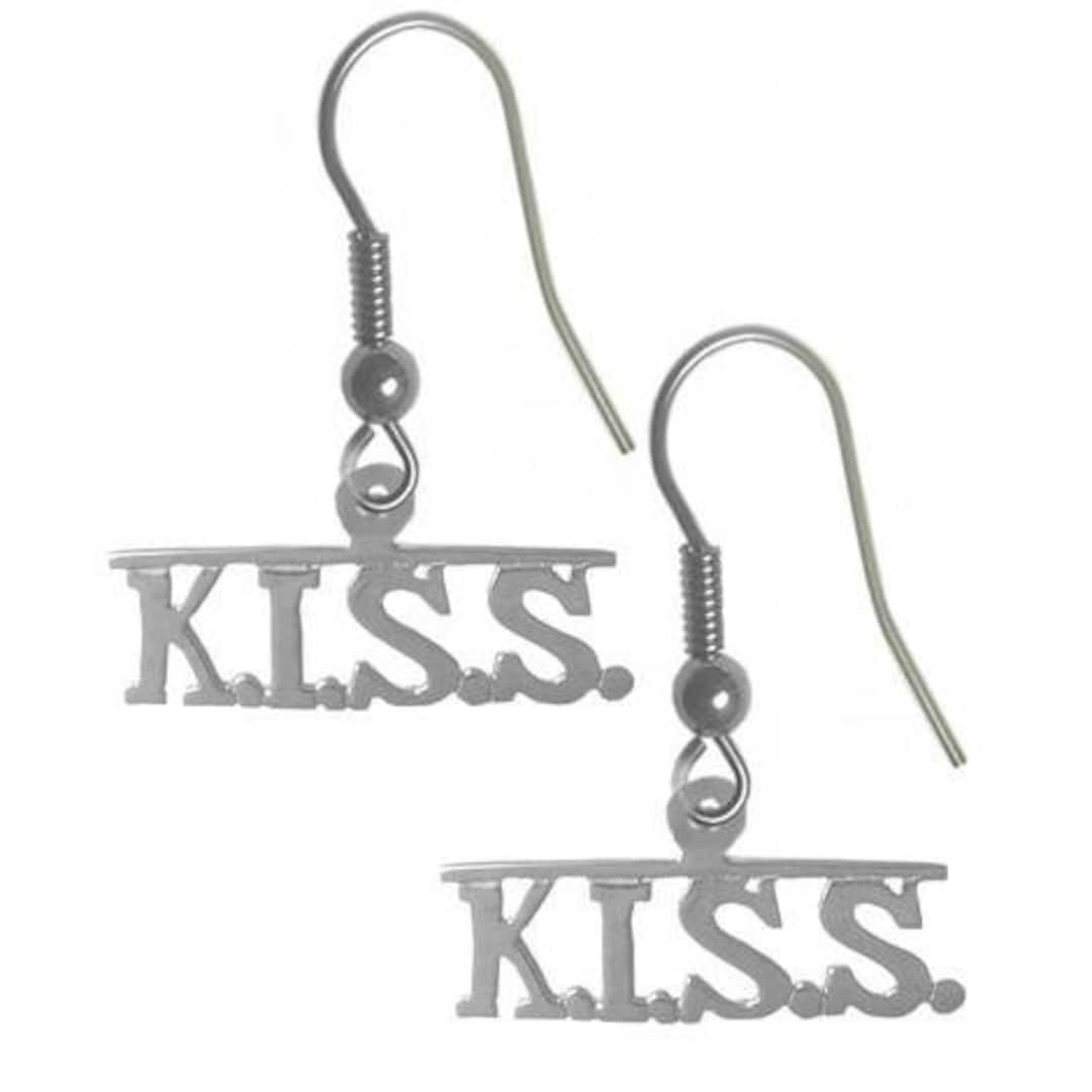 Sterling Silver Sayings Earrings k.i.s.s. - Etsy