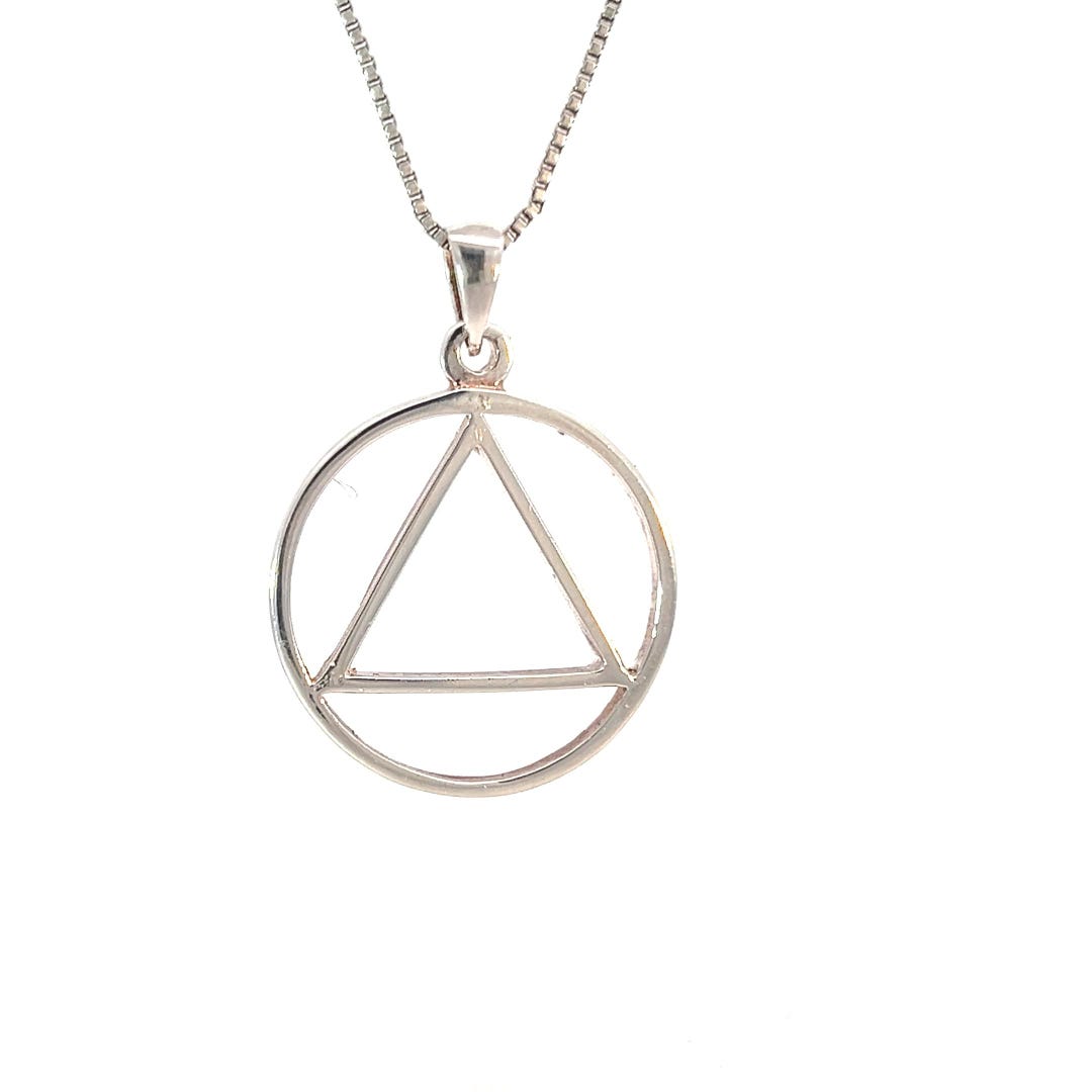 Alcoholics Anonymous Sterling Silver, AA Symbol Pendant, Chain Sold ...