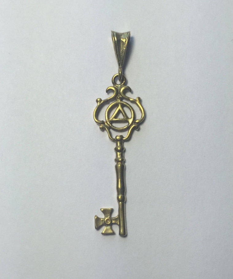 Alcoholics Anonymous Brass Pendant AA Symbol Inside Antique - Etsy