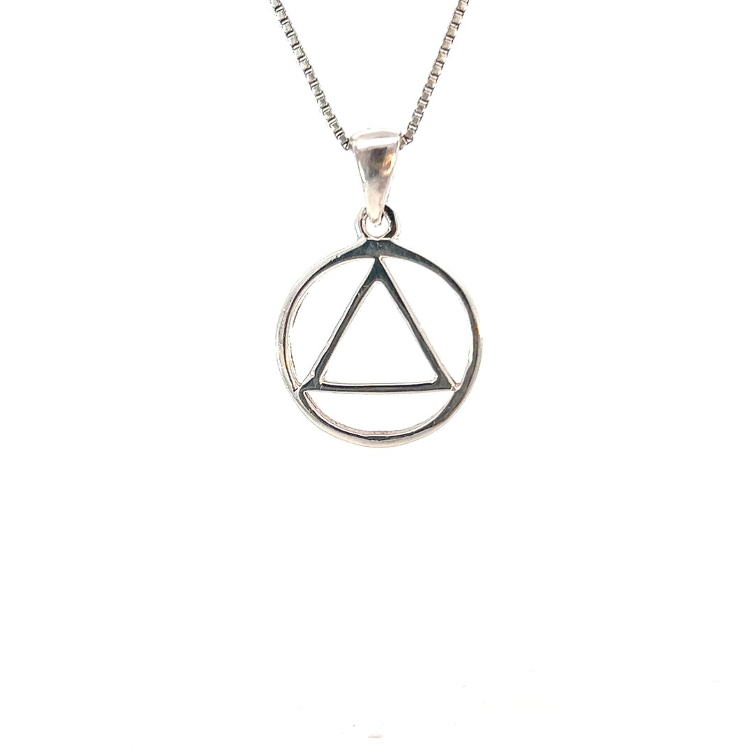 Alcoholics Anonymous Pendant Sterling Silver, AA Symbol, Thick Style ...