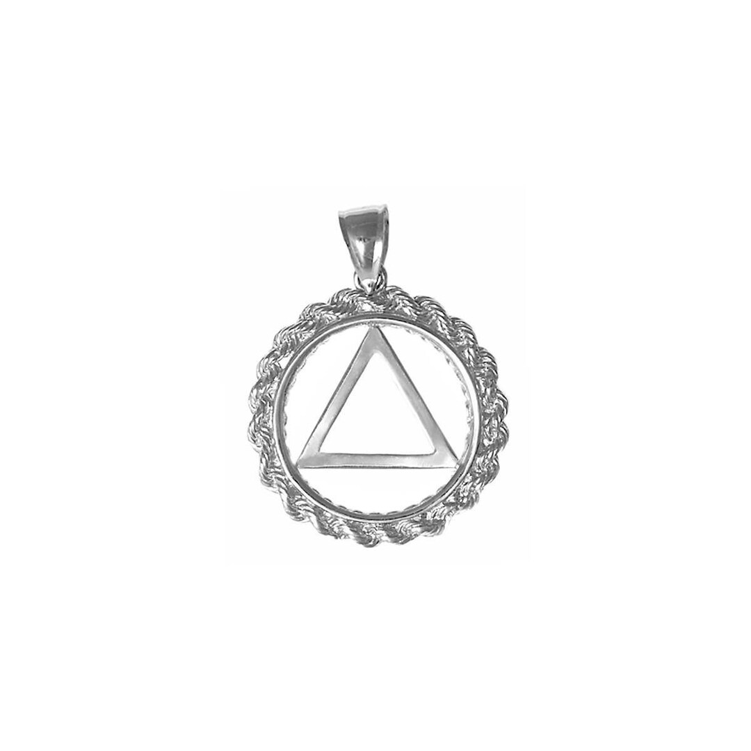 AA Symbol Pendant in a Rope Style Circle, Alcoholics Anonymous ...