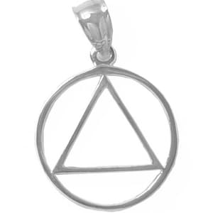 Alcoholics Anonymous Sterling Silver, AA Symbol Pendant, Thick Style ...