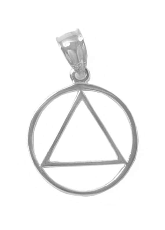 Alcoholics Anonymous Sterling Silver AA Symbol Pendant Thick - Etsy