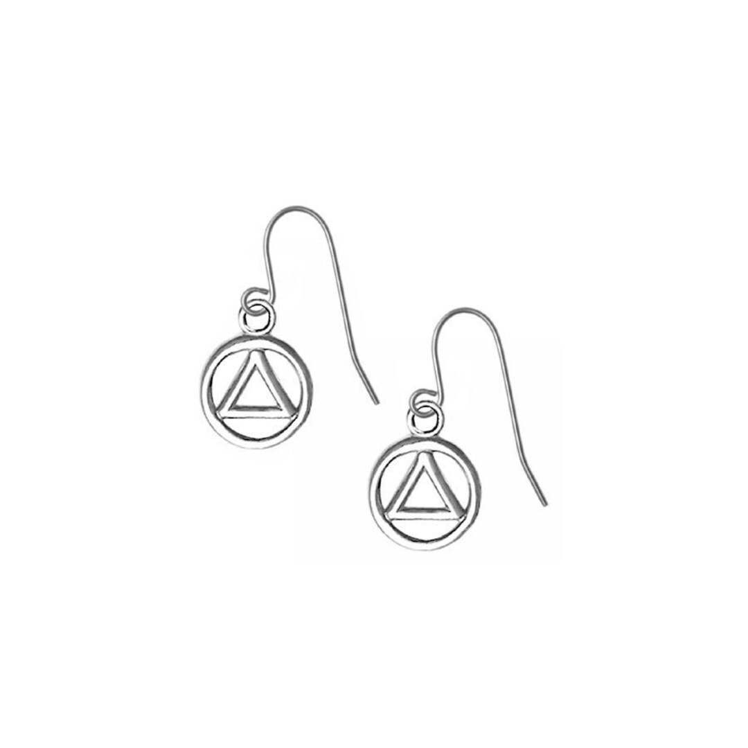 Alcoholics Anonymous AA Symbol Small Circle Triangle, Sterling Silver ...