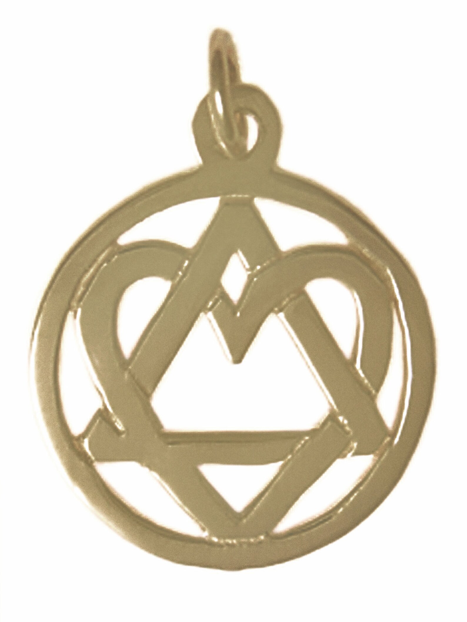 Alcoholics Anonymous Brass AA Symbol Pendant W/open Heart - Etsy