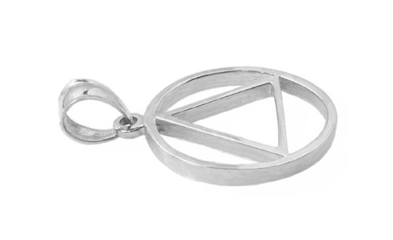 Alcoholics Anonymous Sterling Silver AA Symbol Pendant Thick - Etsy