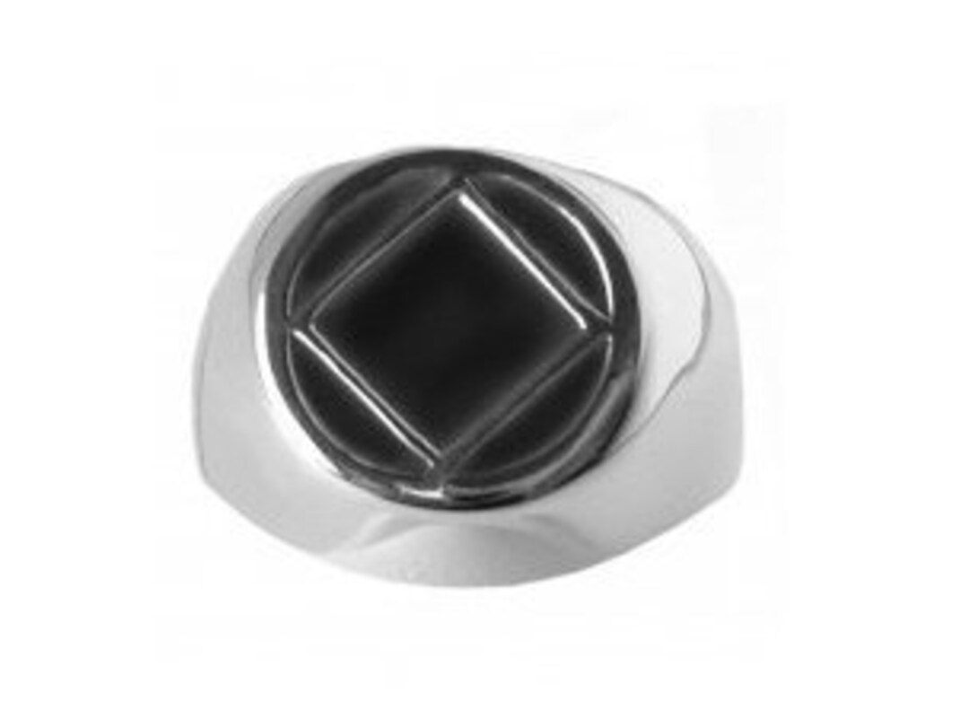 Men's Sterling Silver, NA Symbol With Black Enamel - Etsy