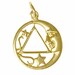 Alcoholics Anonymous 14k Gold, Moon and Star Pendant With AA Symbol ...