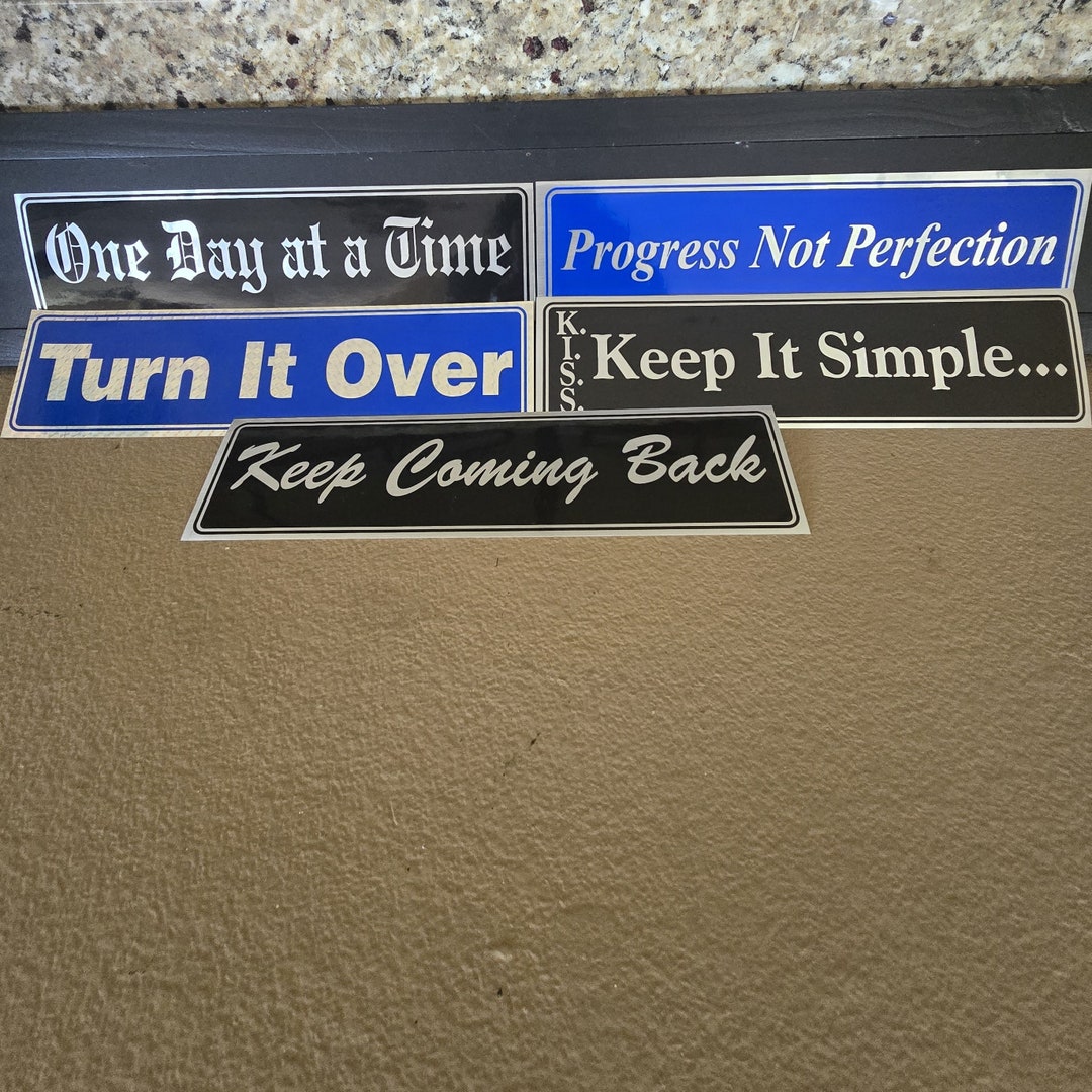 Alcoholics Anonymous Bumper Stickers With AA Slogans, Set of 5 - Etsy