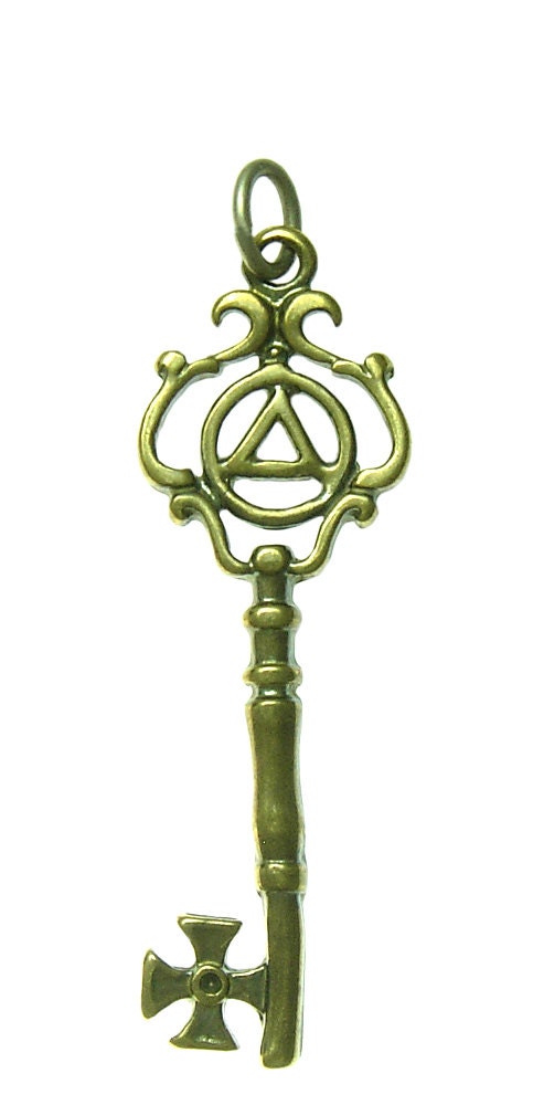 Alcoholics Anonymous Brass Pendant AA Symbol Inside Antique - Etsy