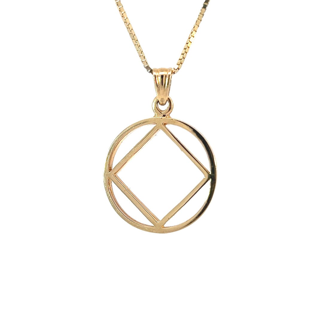 Narcotics Anonymous 14k Gold, NA Symbol Pendant, Thick Style Chain Sold ...
