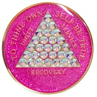 20 Year AA Medallion Metallic Purple Tri-plate Gold and Silver Plated ...