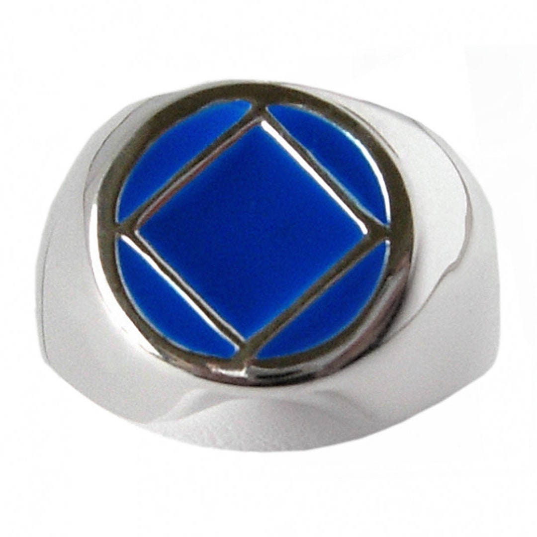 NA Narcotics Anonymous, Blue Enamel Ring, #952 Sizes 5-15, Sterling ...