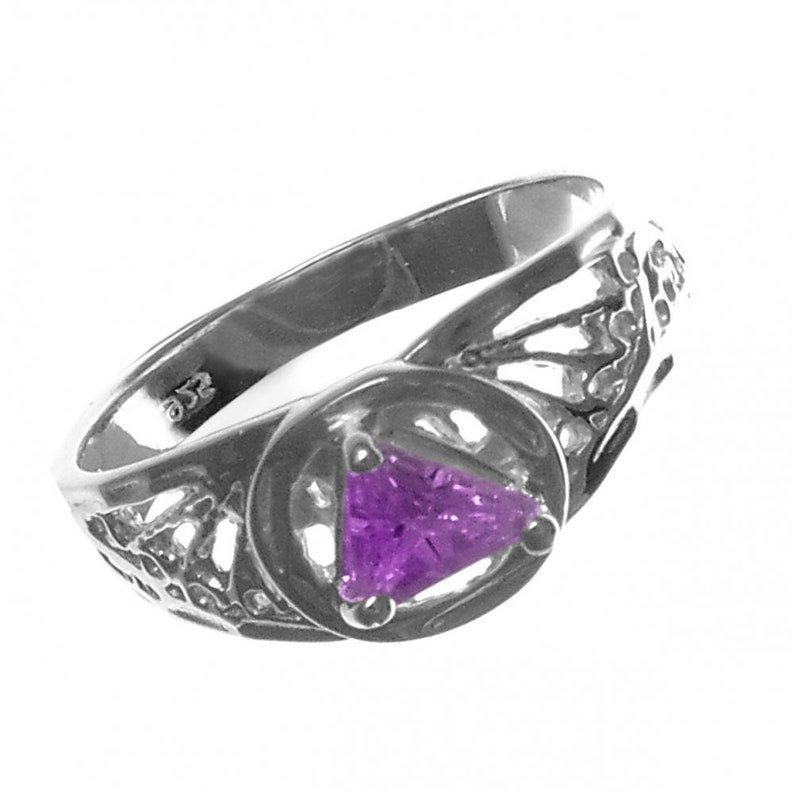 Sterling Silver AA Symbol Ring With a 5x5mm CZ Triangle in - Etsy