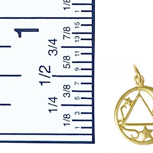 Alcoholics Anonymous 14k Gold, Moon and Star Pendant With AA Symbol ...