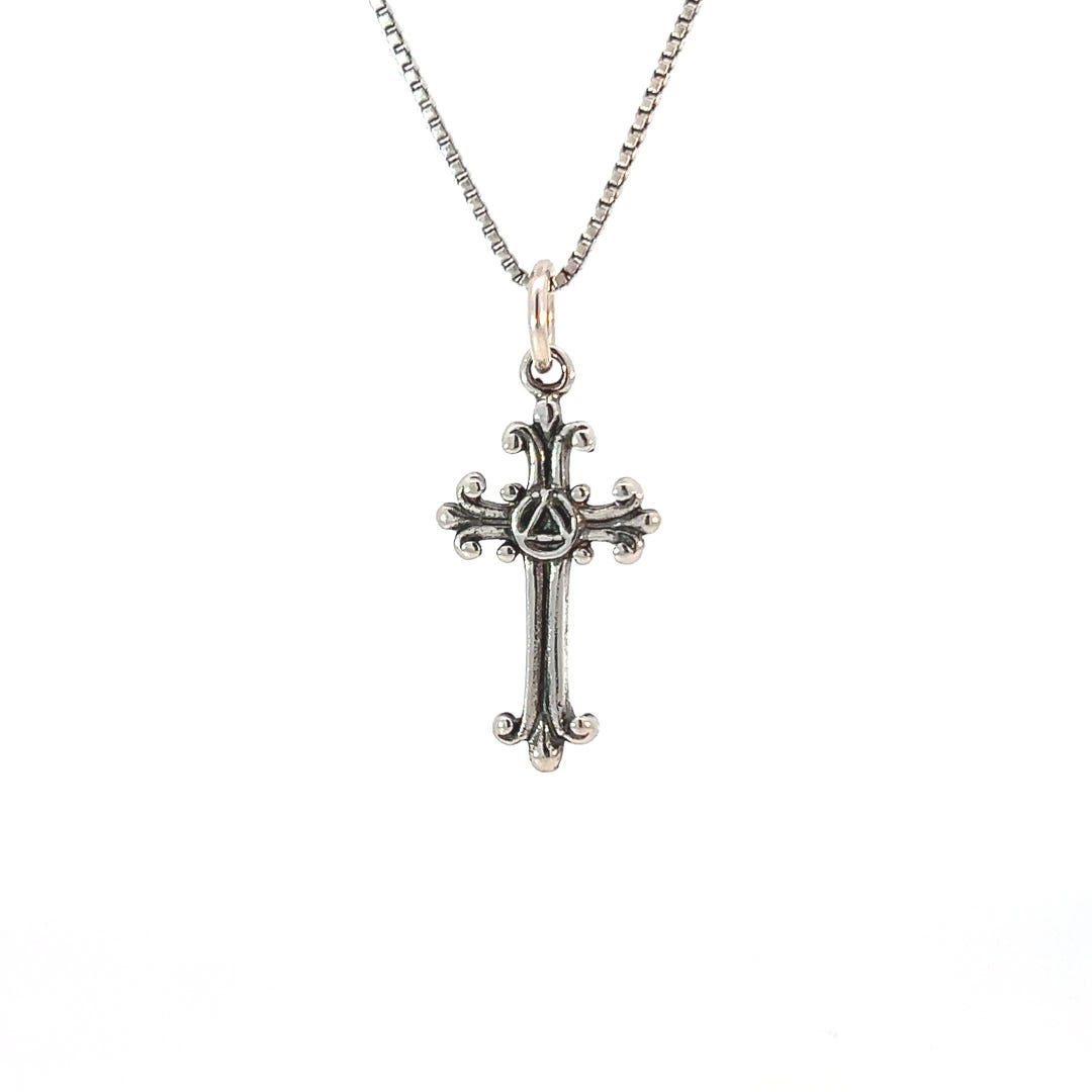 Alcoholics Anonymous Sterling Silver Pendant, AA Symbol on a Small ...