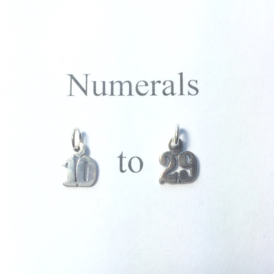 Numbers Pendant Sterling Silver Numbers 10-29, - Etsy