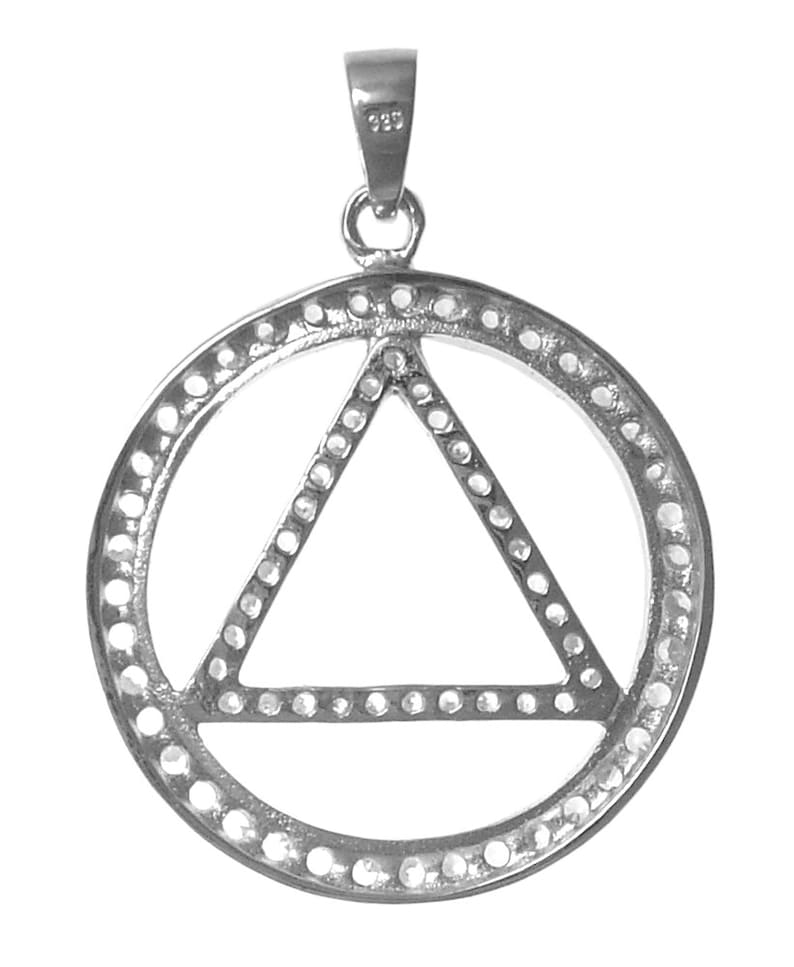 Alcoholics Anonymous Sterling Silver AA Symbol Pendant Large - Etsy