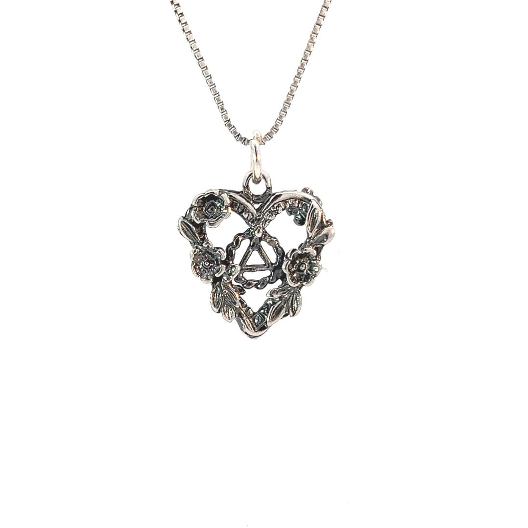 Alcoholics Anonymous Sterling Silver Pendant, AA Symbol in the Center ...