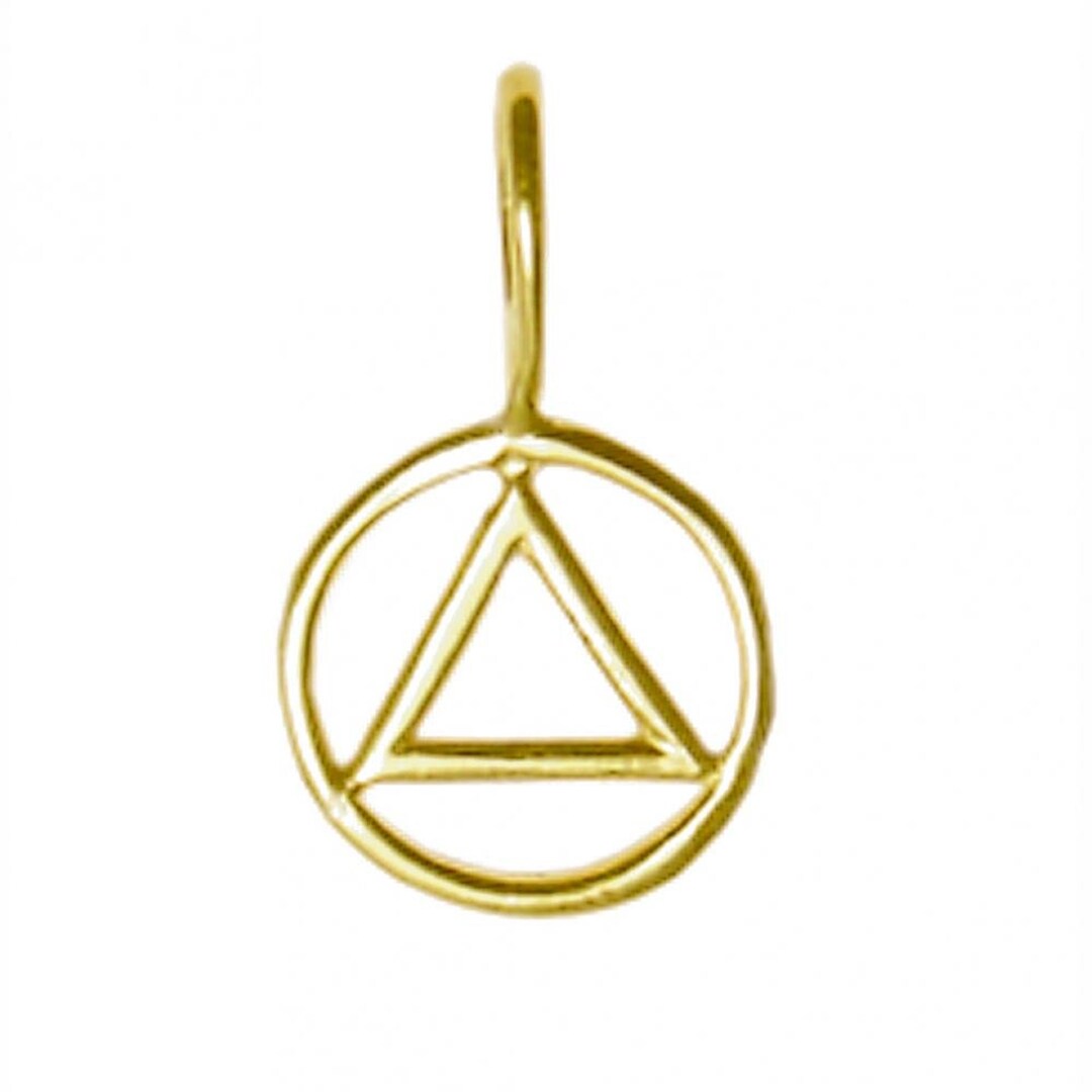 Alcoholics Anonymous 14k Gold Pendant AA Symbol With a Simple Wire Look ...