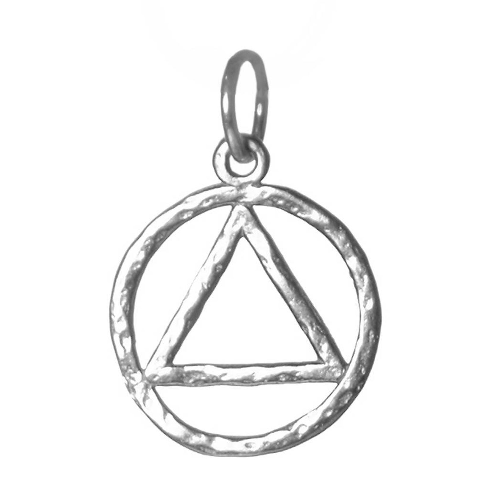 Alcoholics Anonymous AA Symbol in a Hammered Style Pendant - Etsy UK