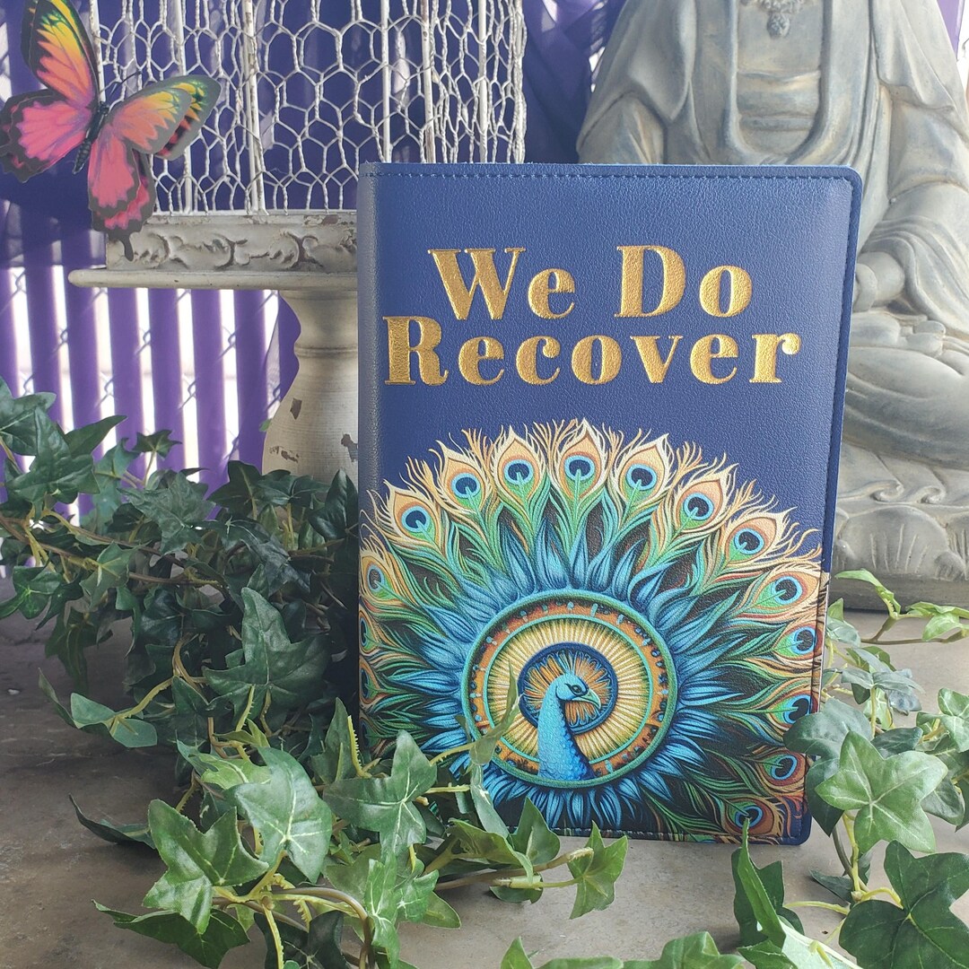 Peacock (blue) Double Book Cover for Big Book (hard Cover) and 12n12 ...