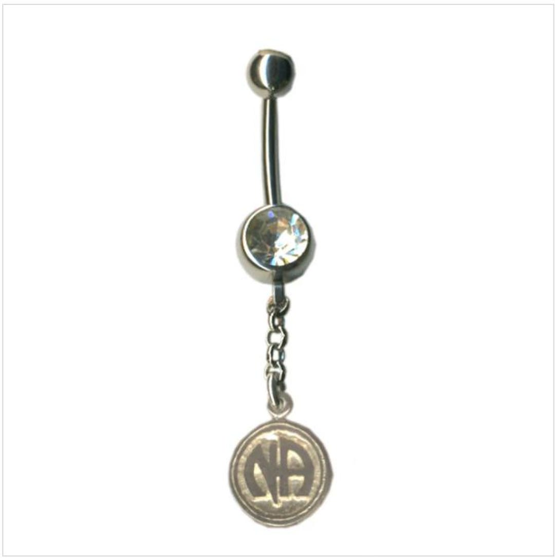 NA Initial Sterling Silver Belly Ring: Surgical Steel Body Jewelry - Etsy