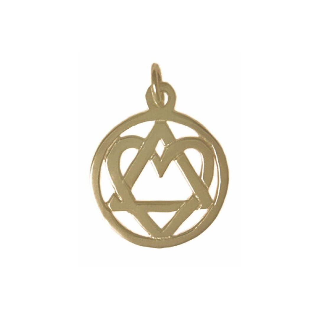 Alcoholics Anonymous Brass, AA Symbol Pendant W/open Heart "love ...