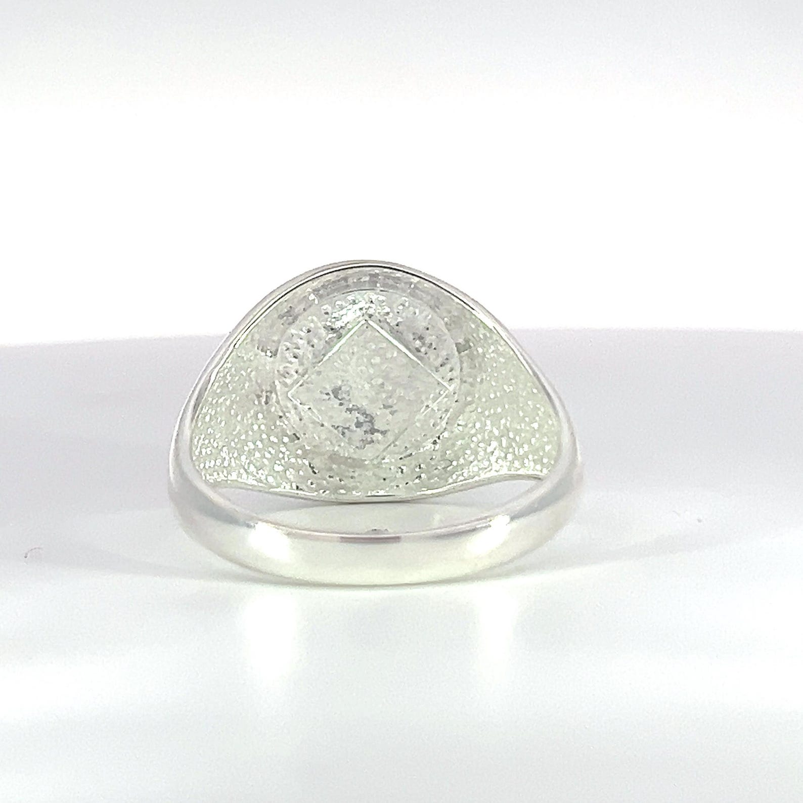 Narcotics Anonymous Men's Sterling Silver Ring, NA Symbol With Black ...
