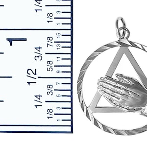 Alcoholics Anonymous Sterling Silver Pendant, AA Symbol W/praying Hands ...