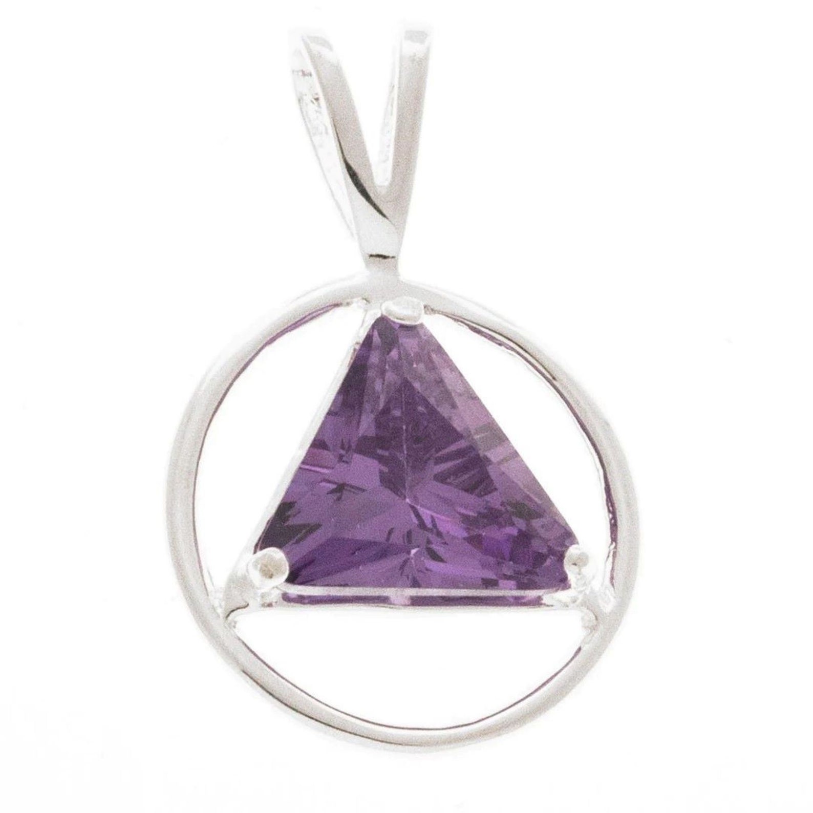 Alcoholics Anonymous Amethyst AA Symbol Re-birthstone Pendant With ...