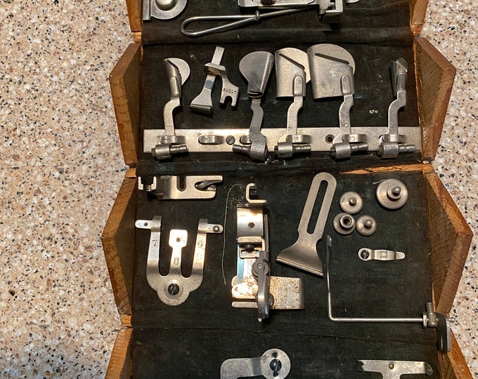 Antique Singer Style Box/ Oak Puzzle Box With Attachments - Etsy