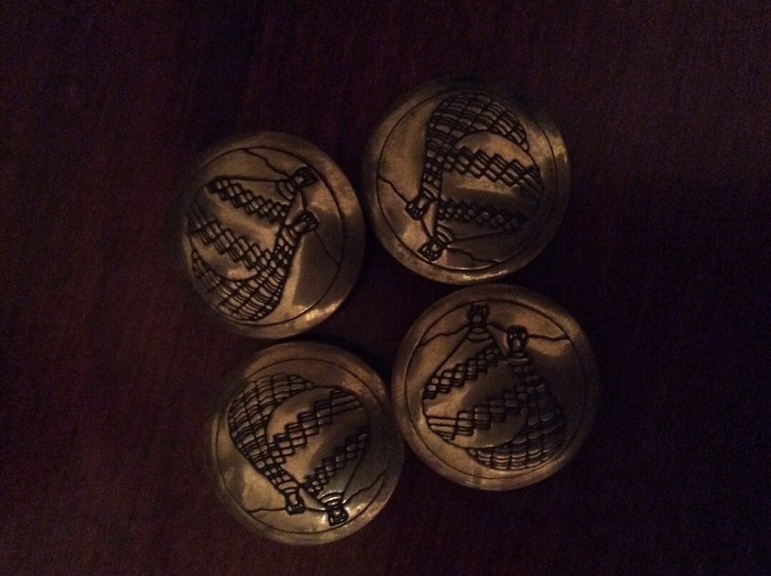Vintage Set of 4 Native American Sterling Silver Stamp Work Button ...