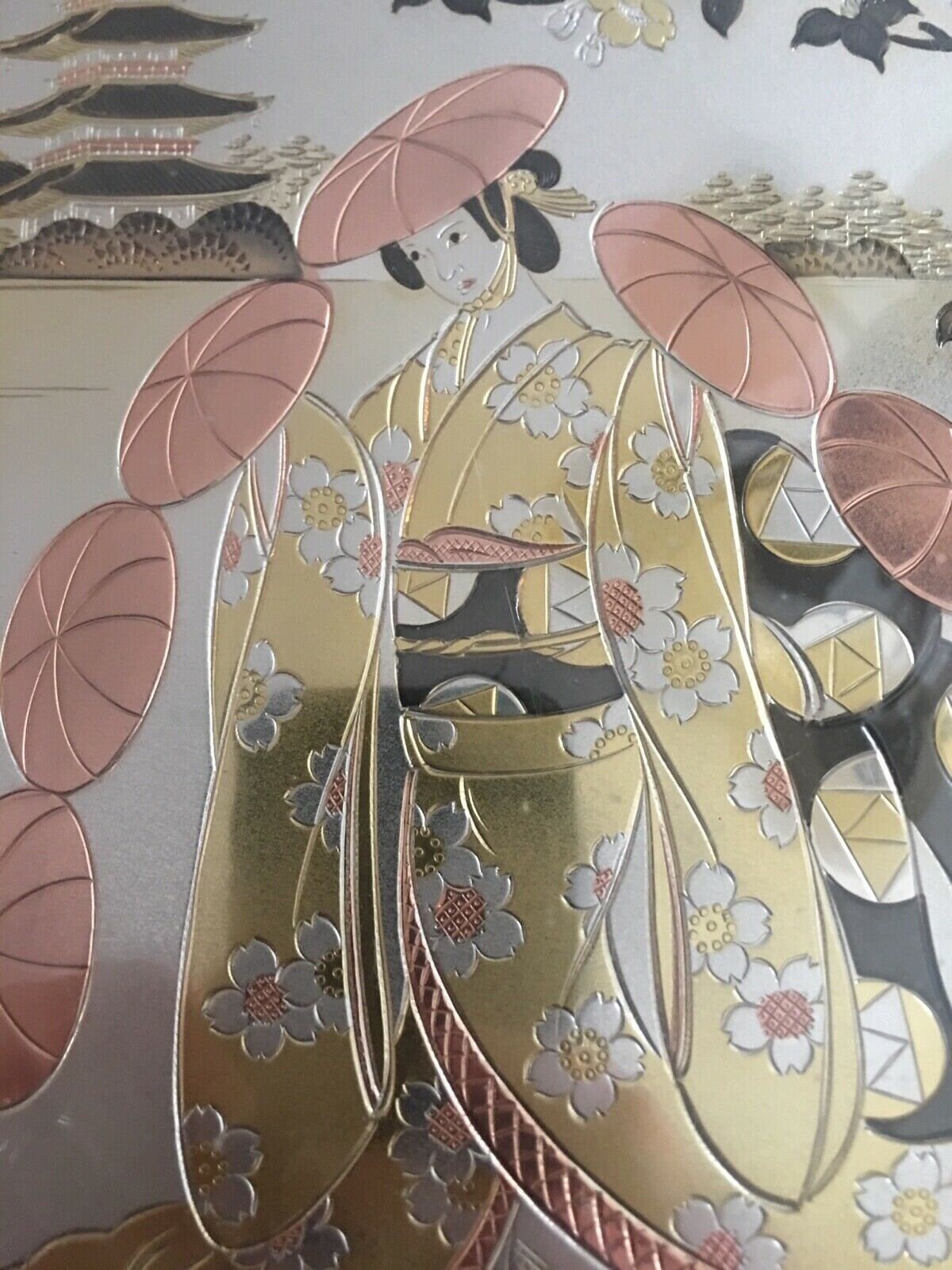 Japanese Chokin Art Yoshinobu Hara Signed Geisha Picture Limited ...