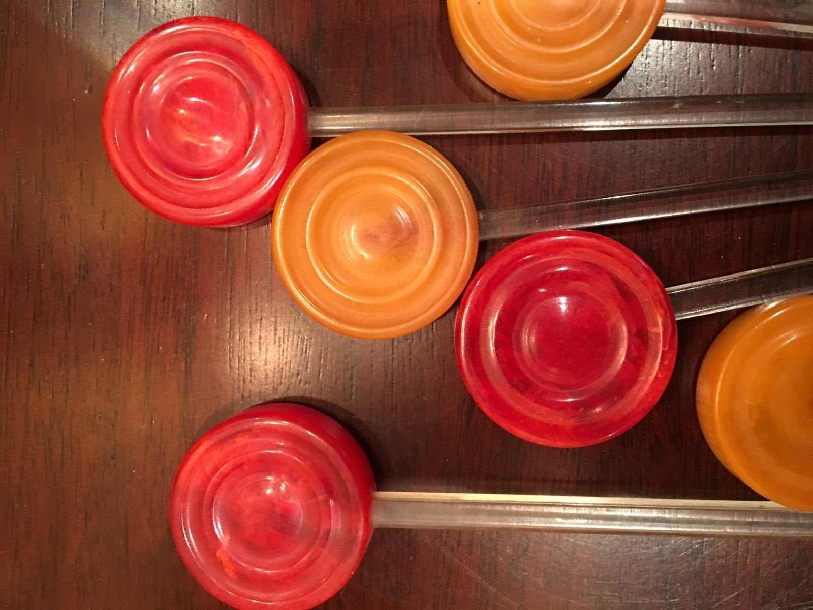 Vintage Bakelite Lollipop Twizzle Stick Stirrers - Butterscoth & Cherry ...