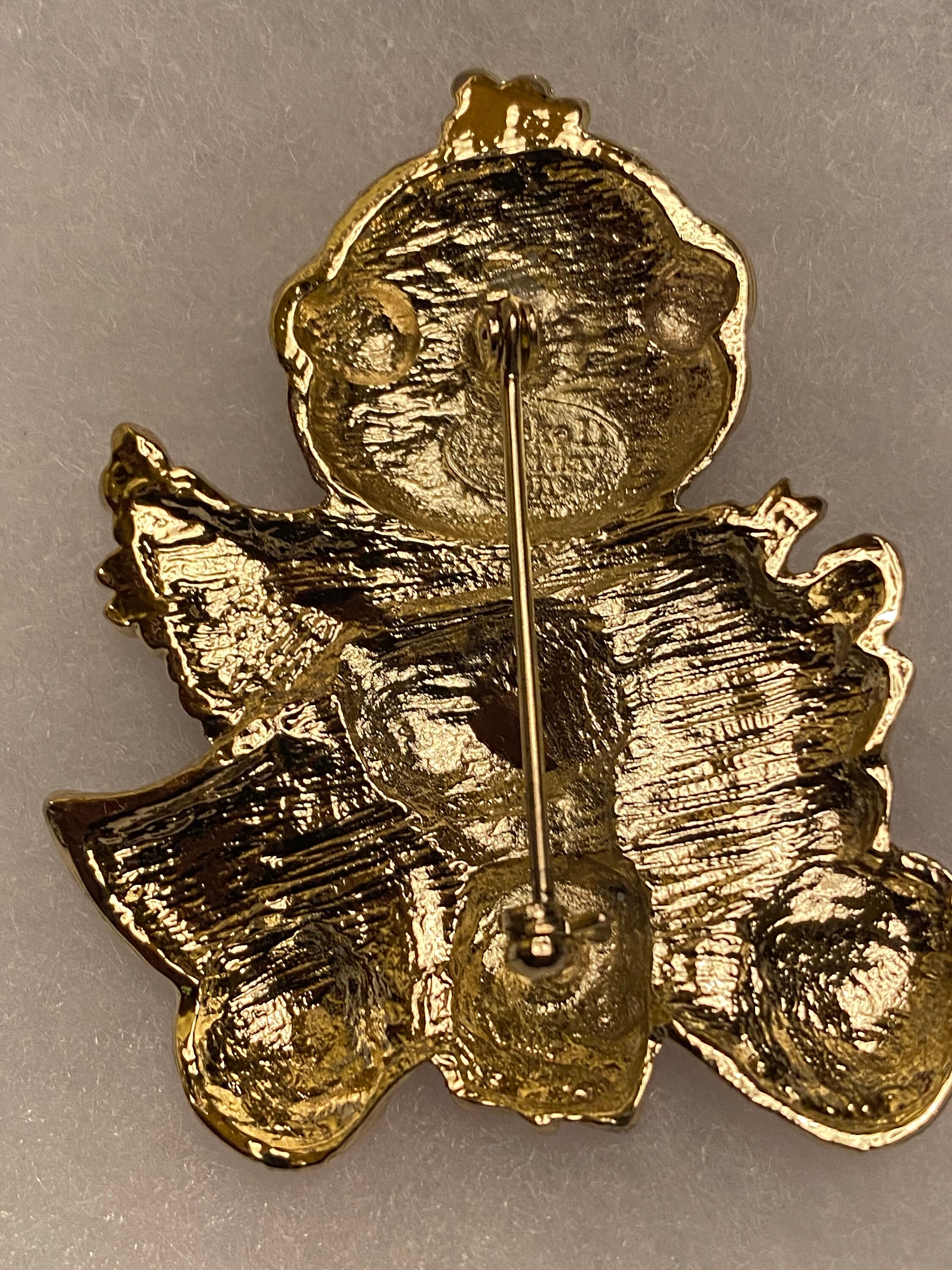 Haskell Holiday Pin Brooch Enamel Frog Santa With Presents Gifts ...