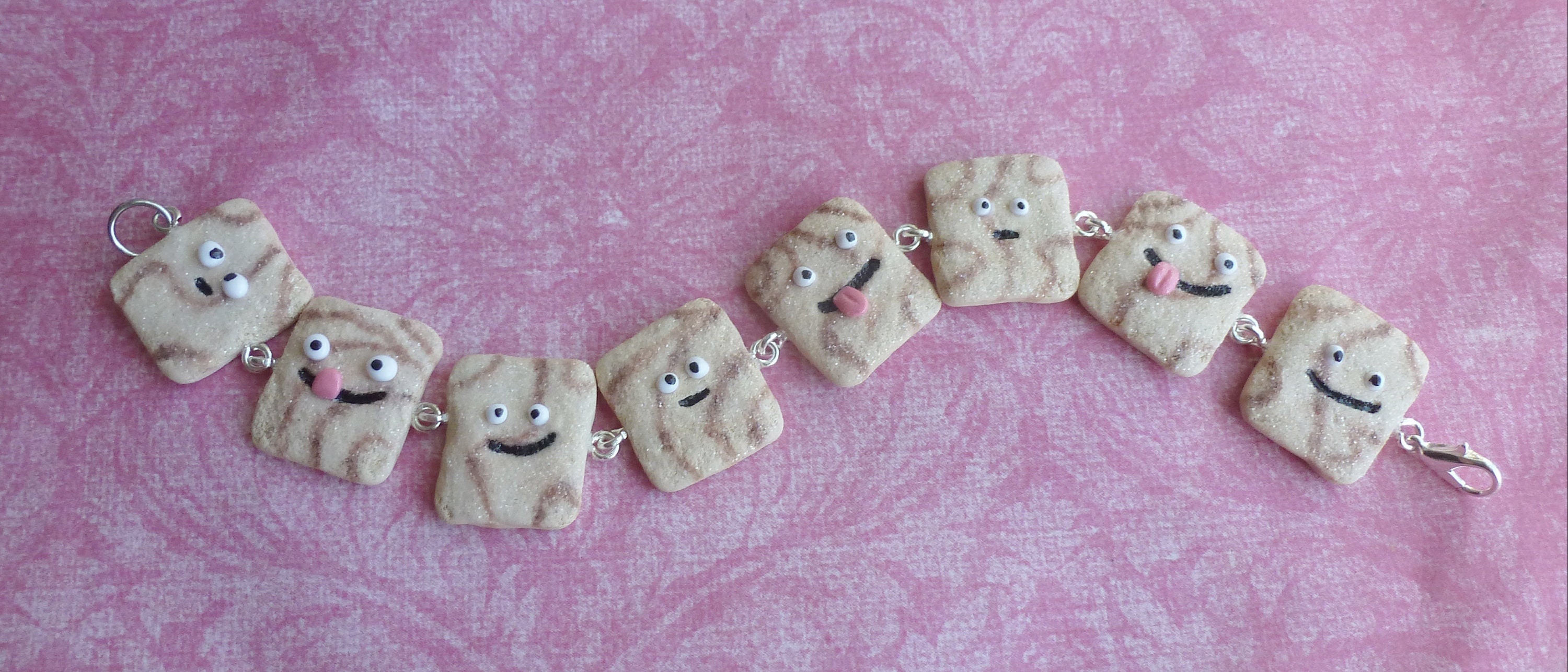 Silly Cinnamon Cereal Charm Bracelet: Handmade Polymer Clay Jewelry - Etsy
