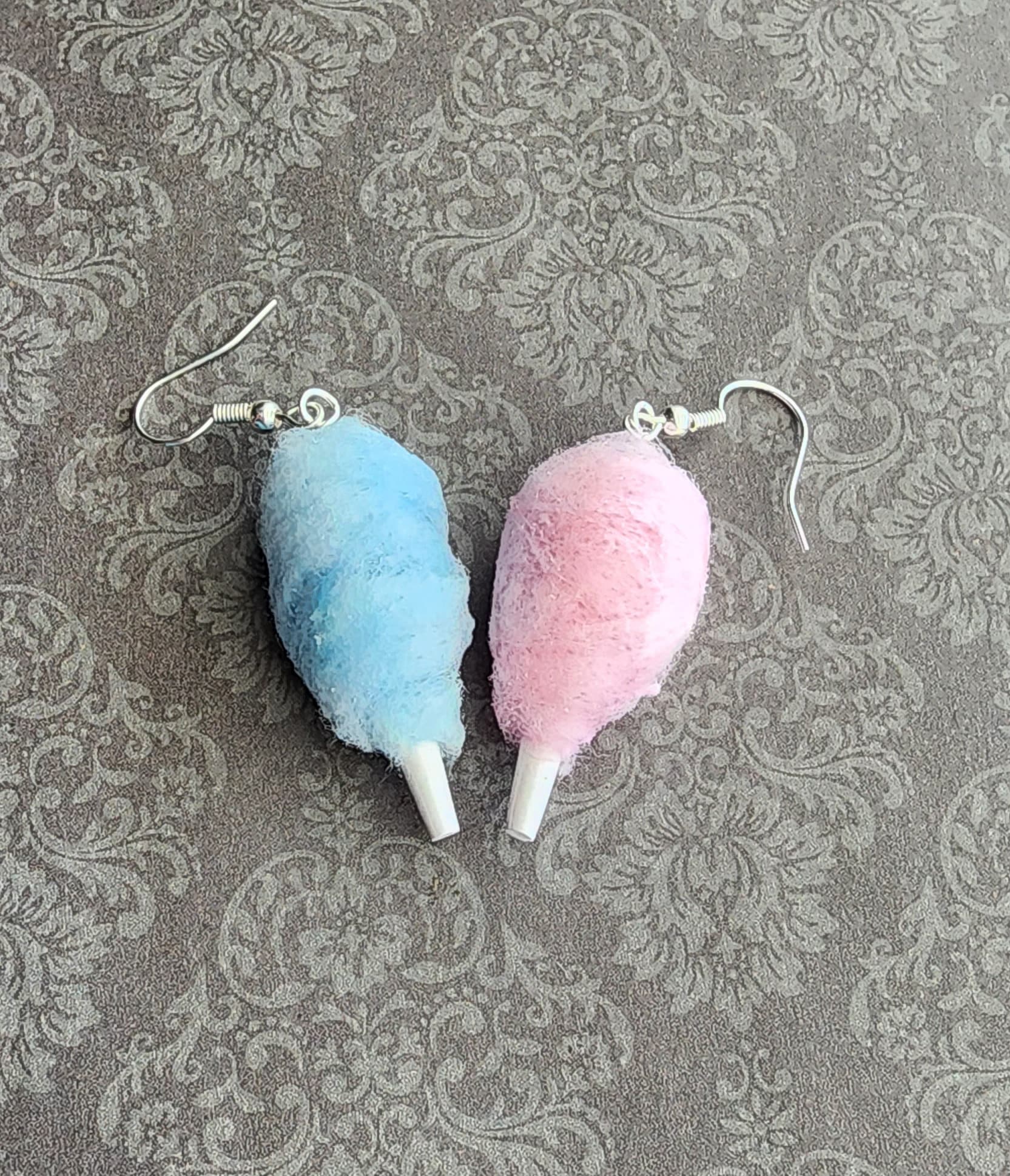 Handmade Cotton Candy Earrings/hypoallergenic Earrings - Etsy