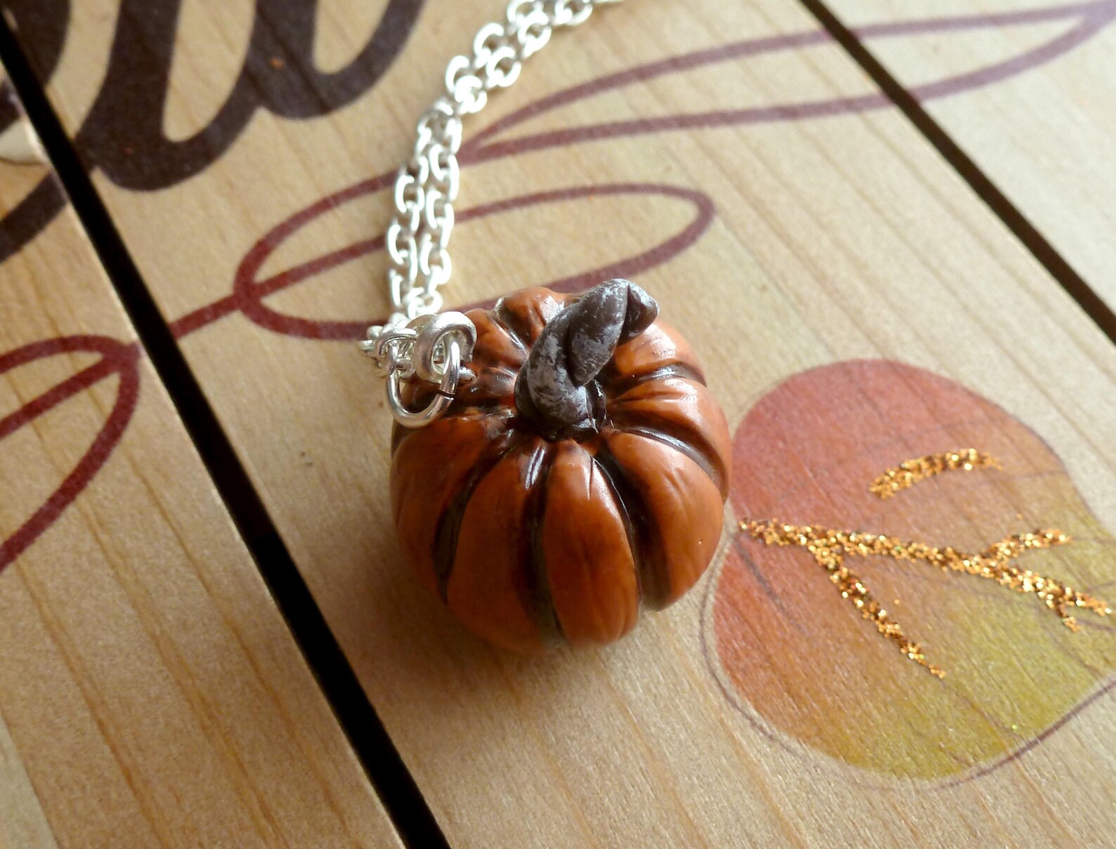 Handmade Pumpkin Necklace/fall Jewelry - Etsy