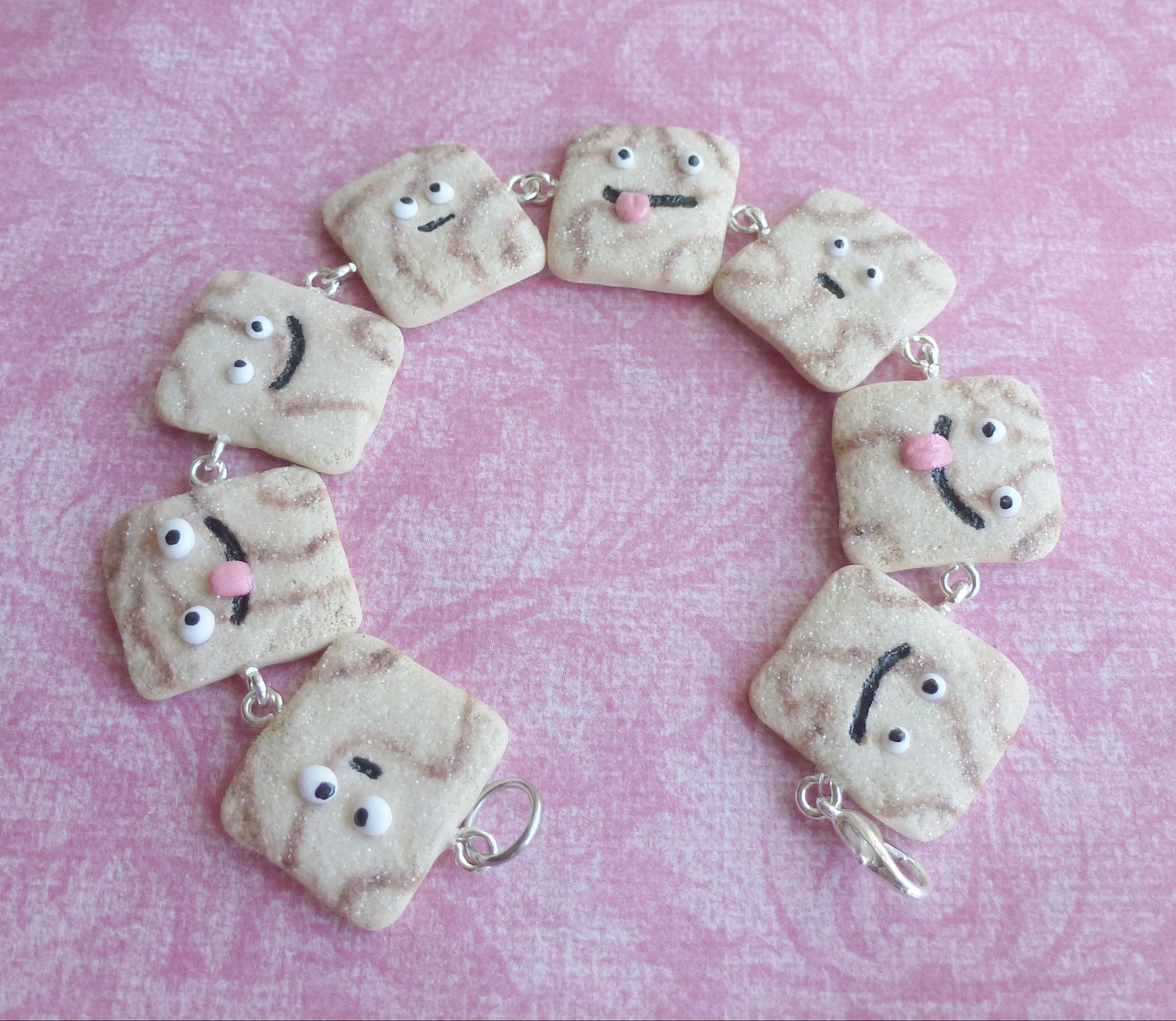 Silly Cinnamon Cereal Charm Bracelet: Handmade Polymer Clay Jewelry - Etsy