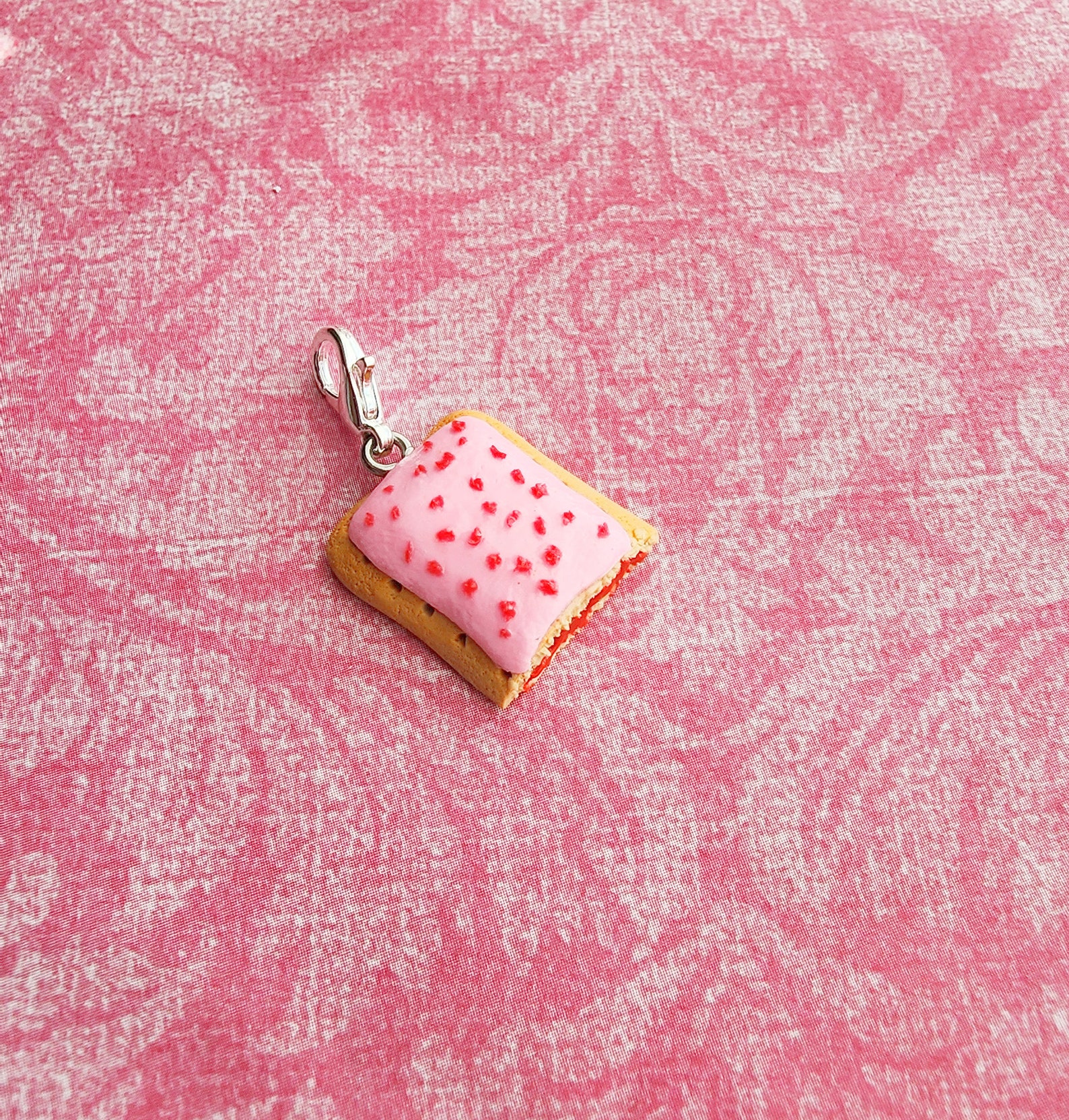 Cherry Toaster Pastry Charm: Handmade Polymer Clay Miniature Food ...