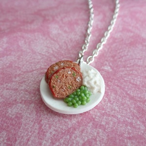 Miniature Food Jewelry Polymer Clay Meatloaf Dinner Plate Charm ...