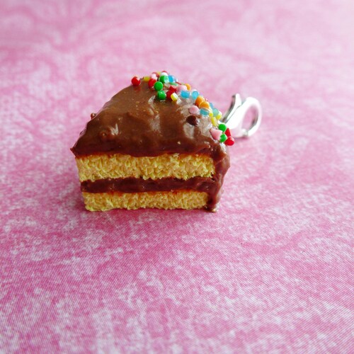 Birthday Cake Charm Miniature Food Jewelry Polymer Clay Charms - Etsy