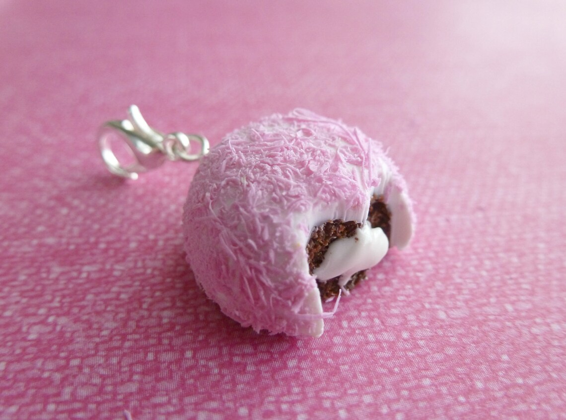 Miniature Food Jewelry Food Charms Chocolate Coconut Cake - Etsy