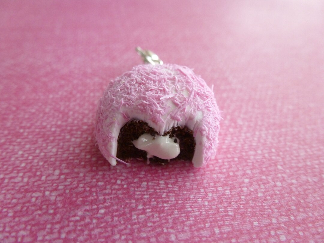 Miniature Food Jewelry Food Charms Chocolate Coconut Cake Polymer Clay ...