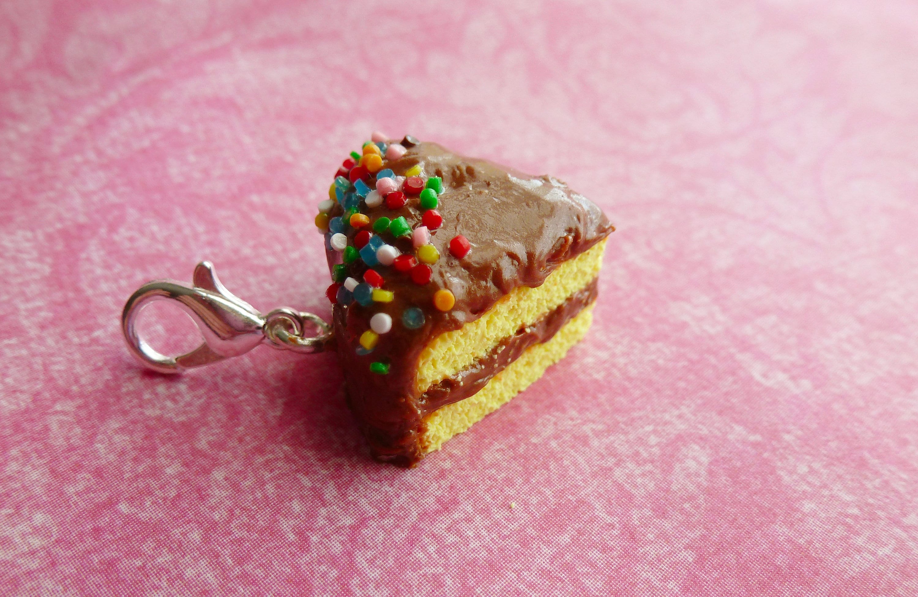 Birthday Cake Charm Miniature Food Jewelry Polymer Clay Charms - Etsy