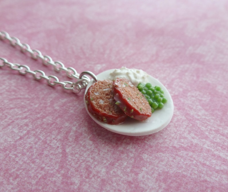 Miniature Food Jewelry Polymer Clay Meatloaf Dinner Plate - Etsy