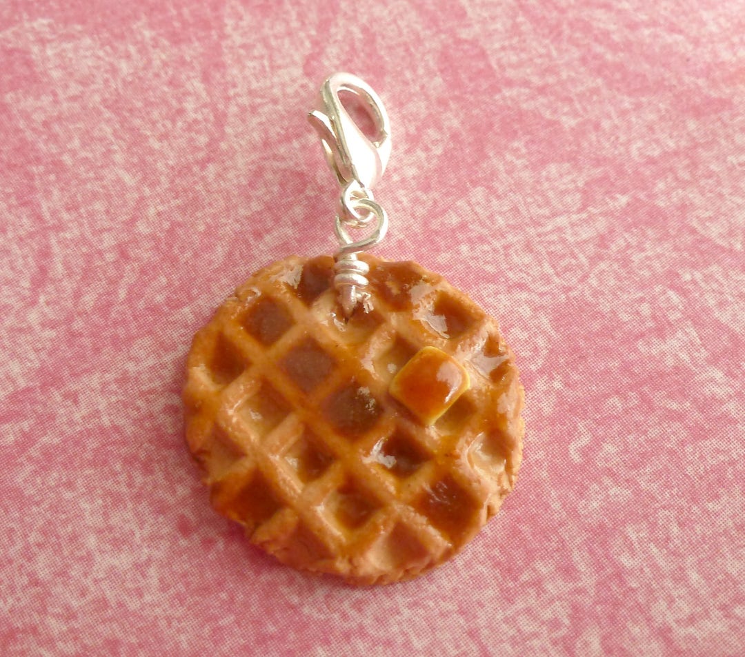 Waffle Charm,miniature Food Jewelry,polymer Clay Charms,food Charms ...
